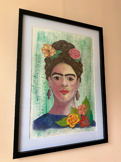 Kunstwerk Frida Kahlo – Origineel portret door Ceciel Maakt